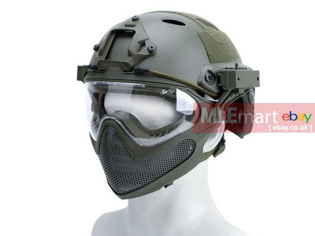 UFC Fast S&T Pilot Style helmet Steel Mesh Mask OD M-Size | MLEmart.com