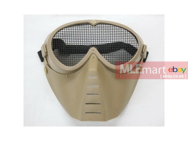 UFC Steel Mesh Round Goggles Face Mask TAN | MLEmart.com