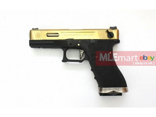 WE G18C GBB Pistol (Gold Slide,Black Frame,Silver Barrel) | MLEmart.com