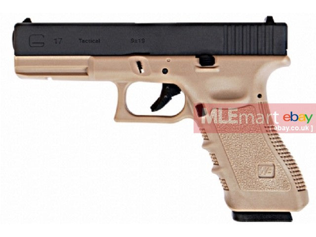 WE Metal Slide G18C GBB Pistol (Tan Frame / Black Slide) | MLEmart.com