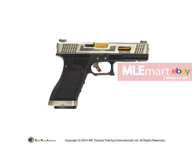 WE G18C GBB Pistol (Silver Slide,Black Frame,Gold Barrel) | MLEmart.com