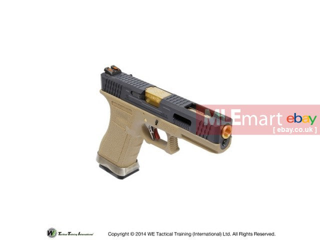 WE G18C GBB Pistol (Black Slide,Tan Frame,Gold Barrel) | MLEmart.com