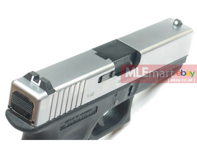 WE G19 GBB Pistol (2 Tone, Silver Silde / Black Frame) Type B | MLEmart.com