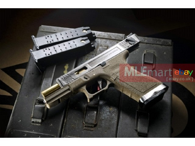 WE G18C GBB Pistol (Silver Slide,Tan Frame,Gold Barrel) | MLEmart.com