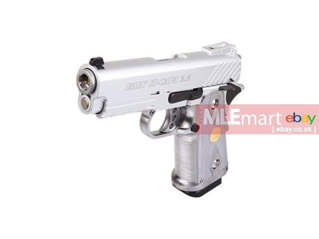 WE Baby Hi-Capa 3.8 Type 8 Full Metal GBB Pistol - Sliver | MLEmart.com