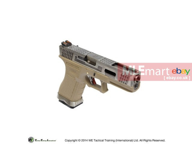 WE G18C GBB Pistol (Silver Slide,Tan Frame,Silver Barrel) | MLEmart.com
